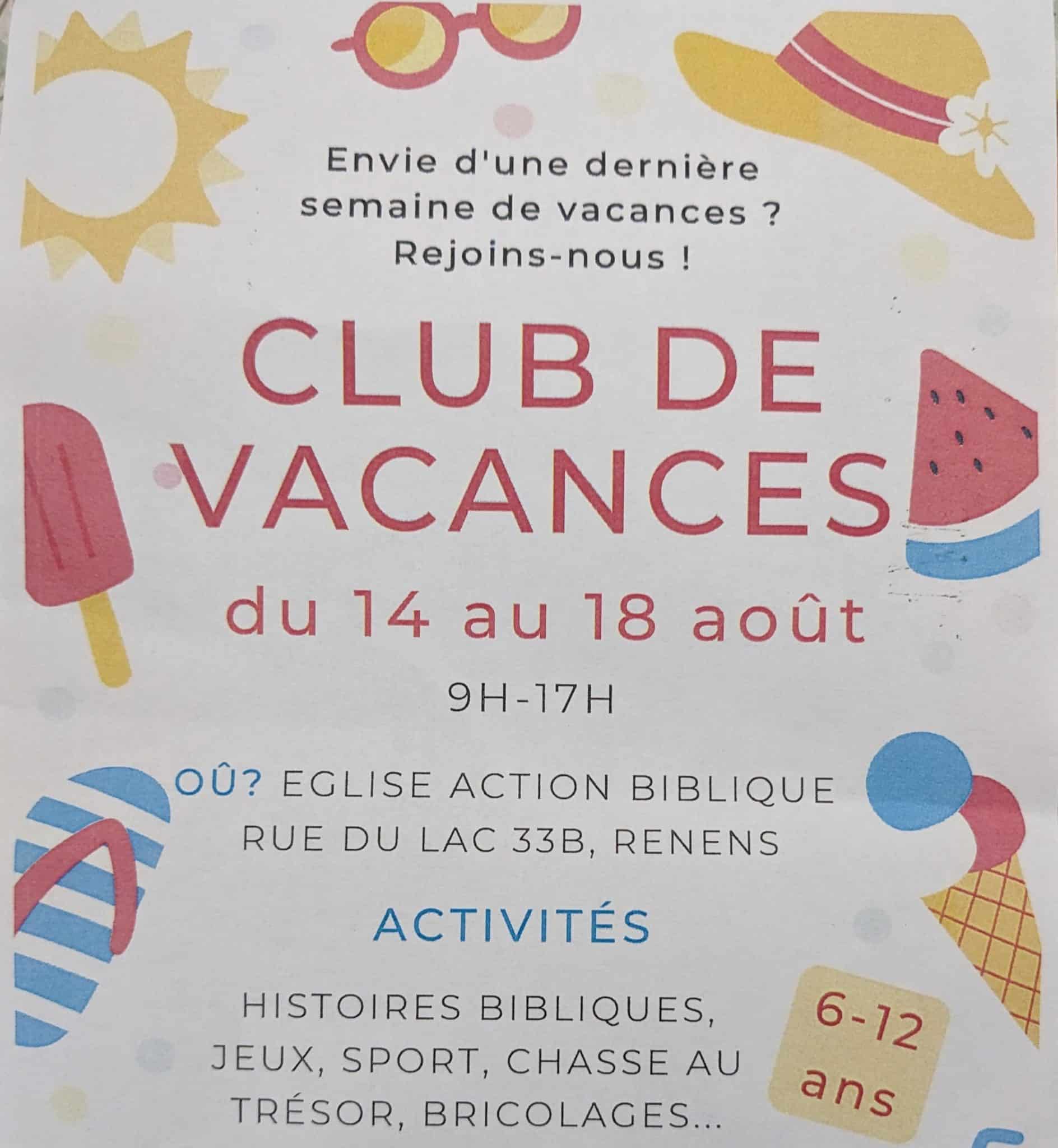 Camp de Vacances : Enfants 6-12 ans, libre participation aux frais ...